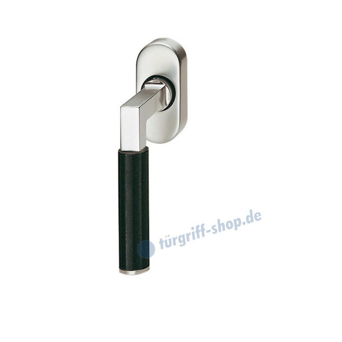 Fenstergriff FSB 34-1102 Alu F1/schwarz ovale Rosette nicht abschließbar
